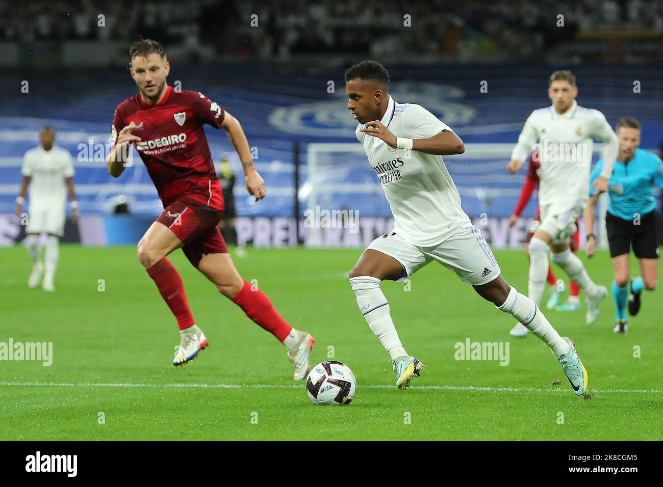 Madrid, Spain, on October 22, 2022. Real Madrid´s Rodrygo in action ...