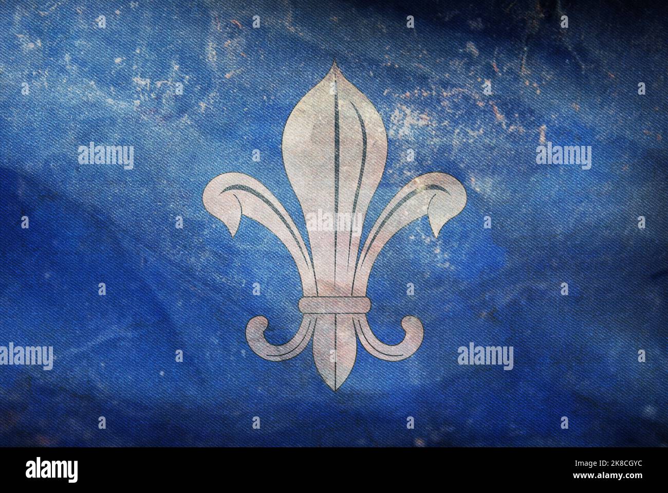 Top view of retro flag Mesen, Belgium with grunge texture. Belgian ...