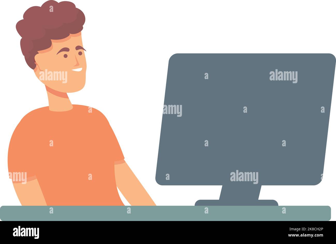 Boy online class icon cartoon vector. Computer kid. Student study Stock ... Boy online class icon cartoon vector. Computer kid. Student study Stock ...
