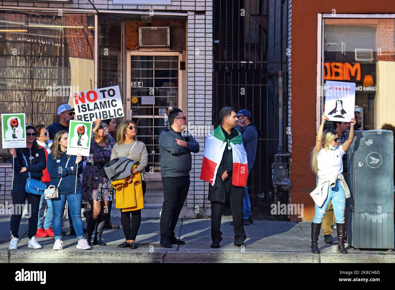 Ottawa, Canada – October 22, 2022: Group of protesters gather to bring ...