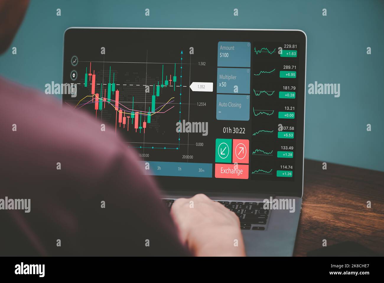 planning and strategy, Stock market, trader or investor working at home ...