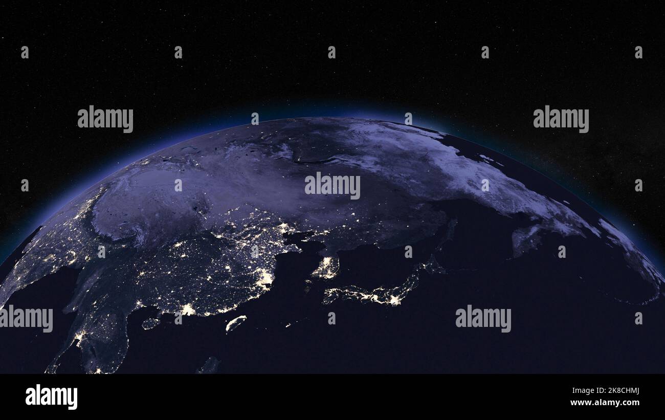Map of korea at night hi-res stock photography and images - Alamy