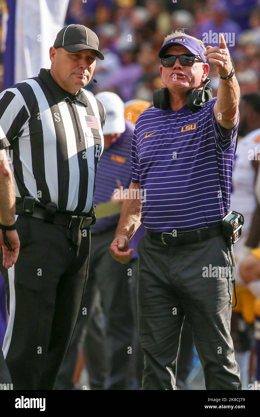 Baton Rouge, LA, USA. 22nd Oct, 2022. LSU Head Coach Brian Kelly ...