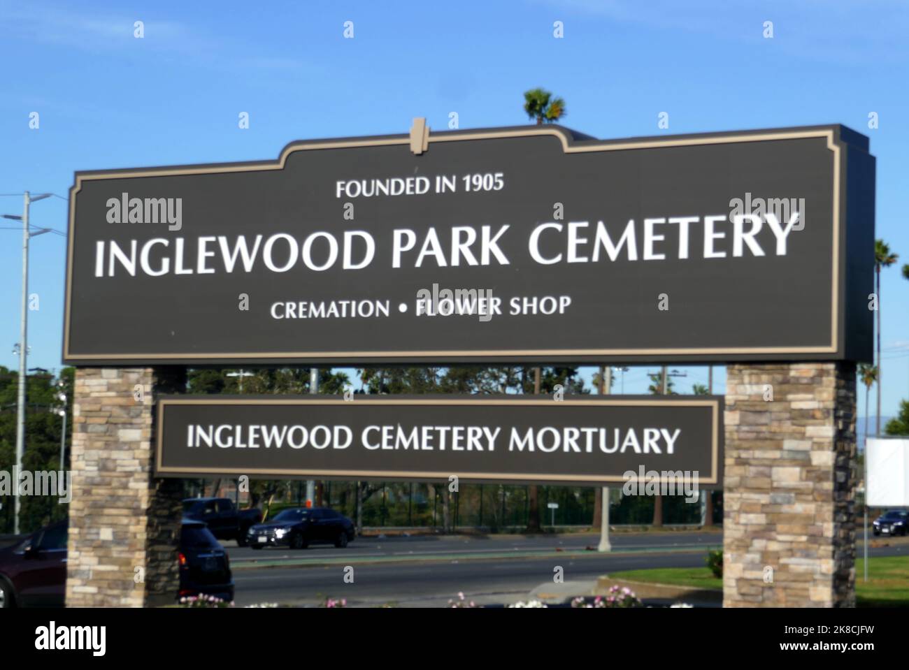 Inglewood, California, USA 19th October 2022 Inglewood Park Cemetery on ...