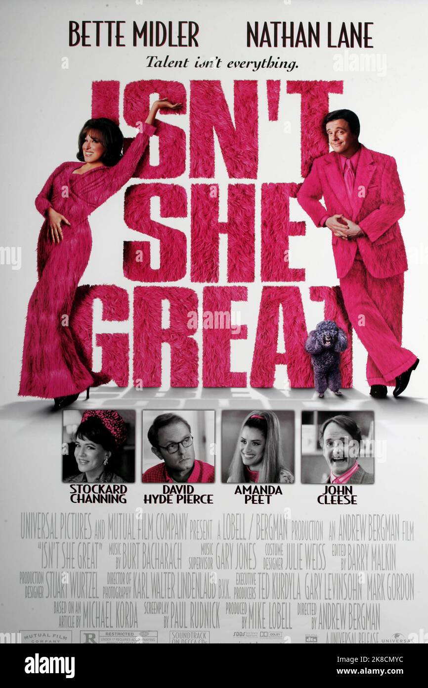 Bette Midler & Nathan Lane Poster Film: Isn'T She Great (2000 ...
