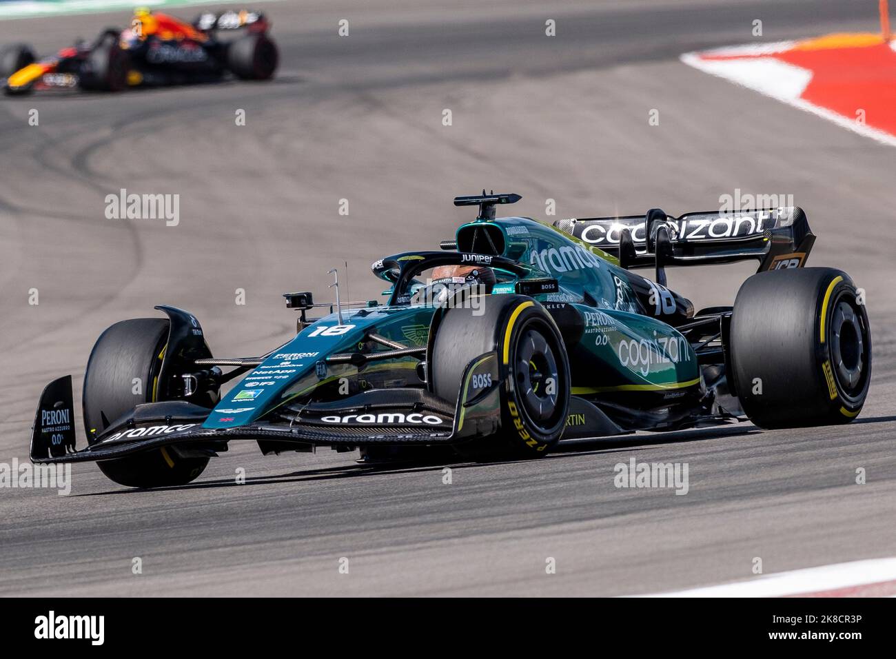 Oct 22, 2022..Lance Stroll #18 from the Aston Martin Racing team in ...