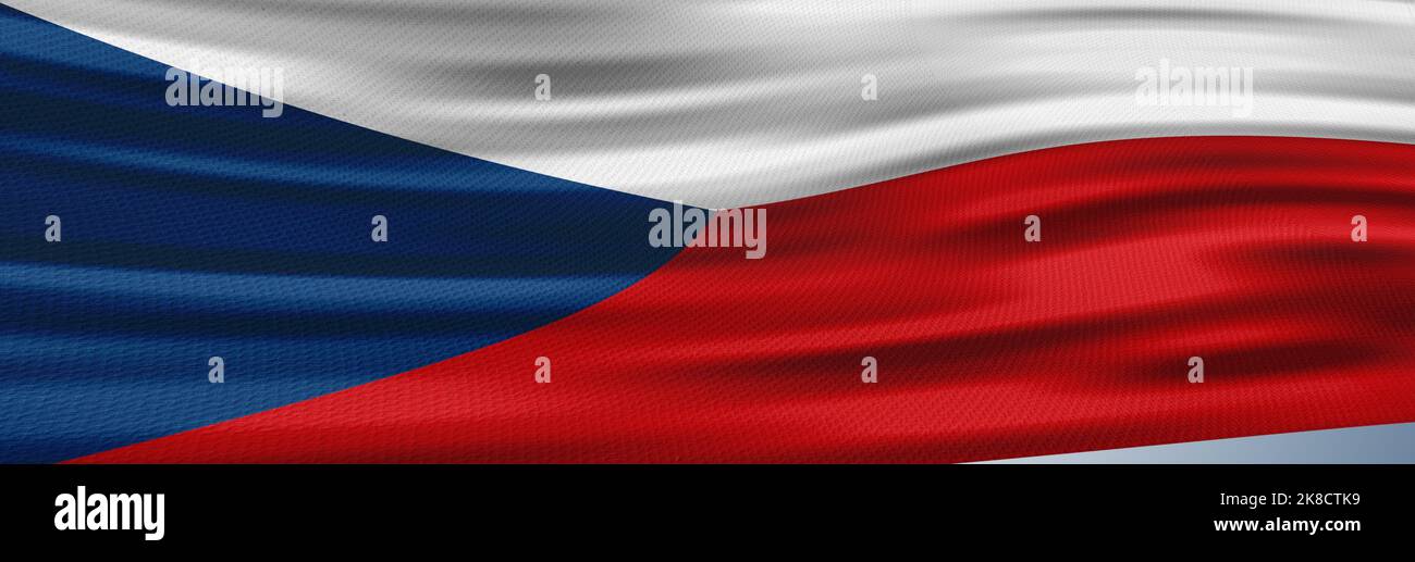Flag of Czechia. Web Banner Stock Photo - Alamy