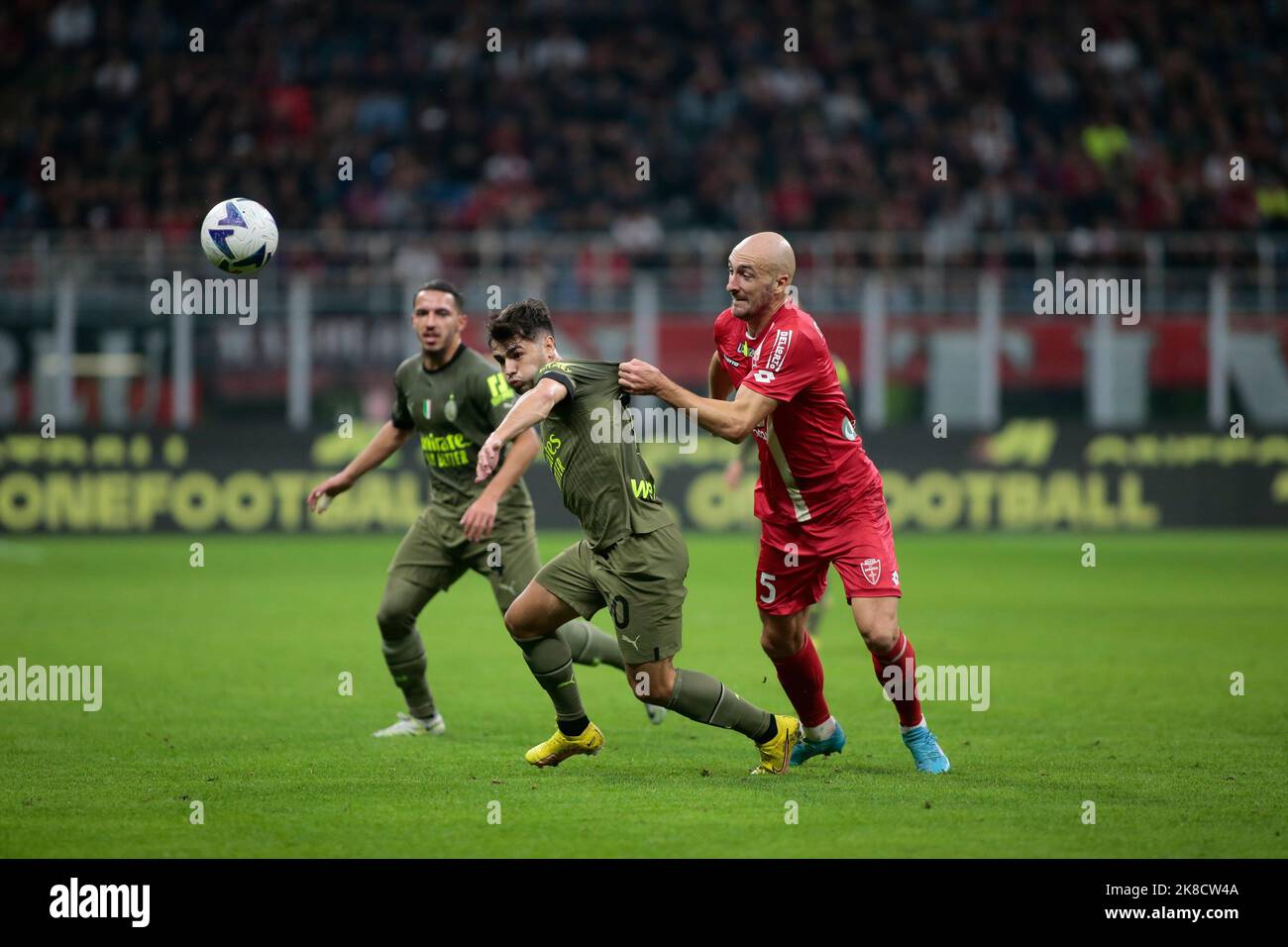 Brahim Diaz of Ac Milan and Luca Caldirola of AC Monza during the ...