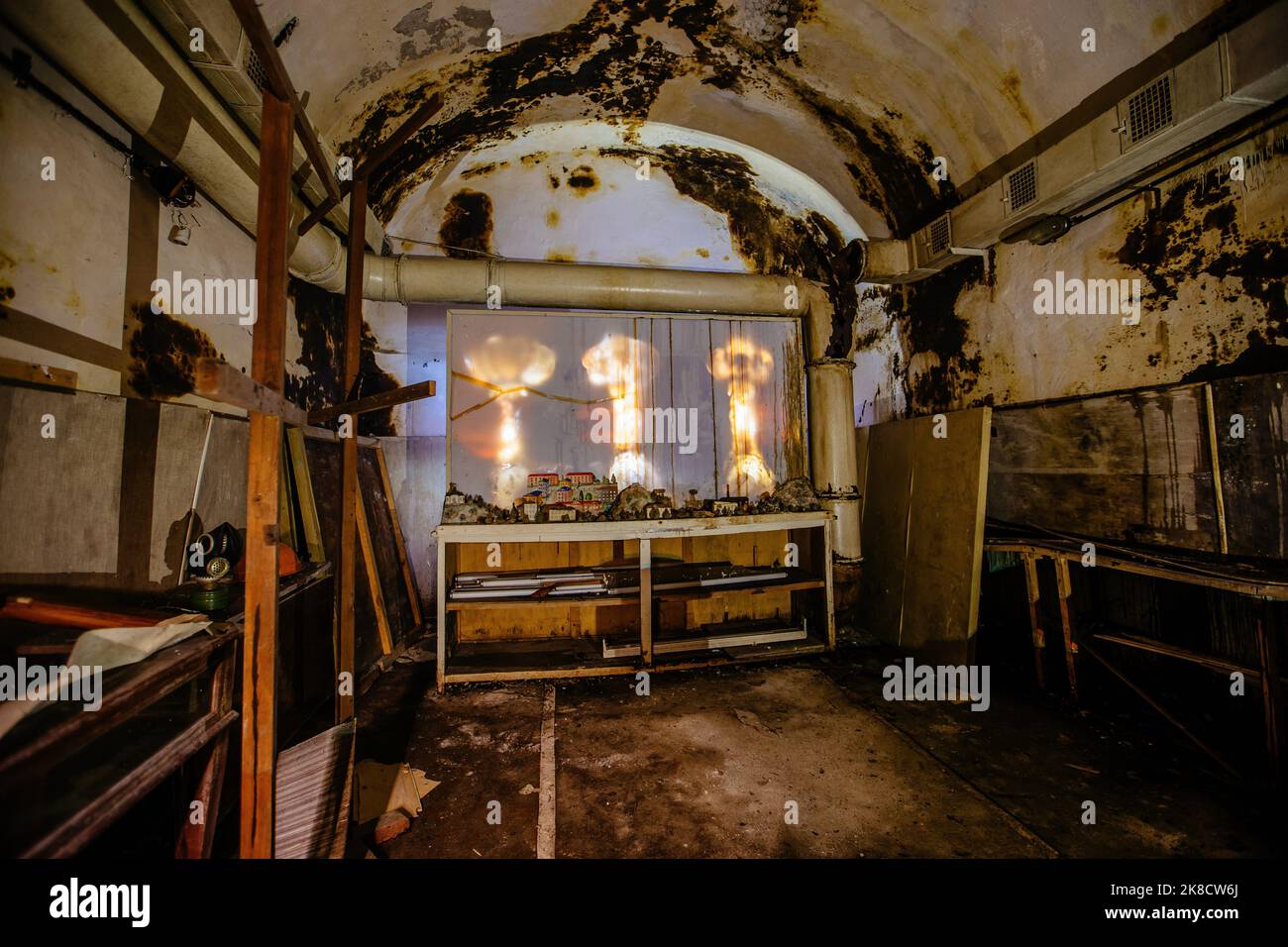 Dark dirty abandoned Soviet bunker, echo of Cold War Stock Photo - Alamy