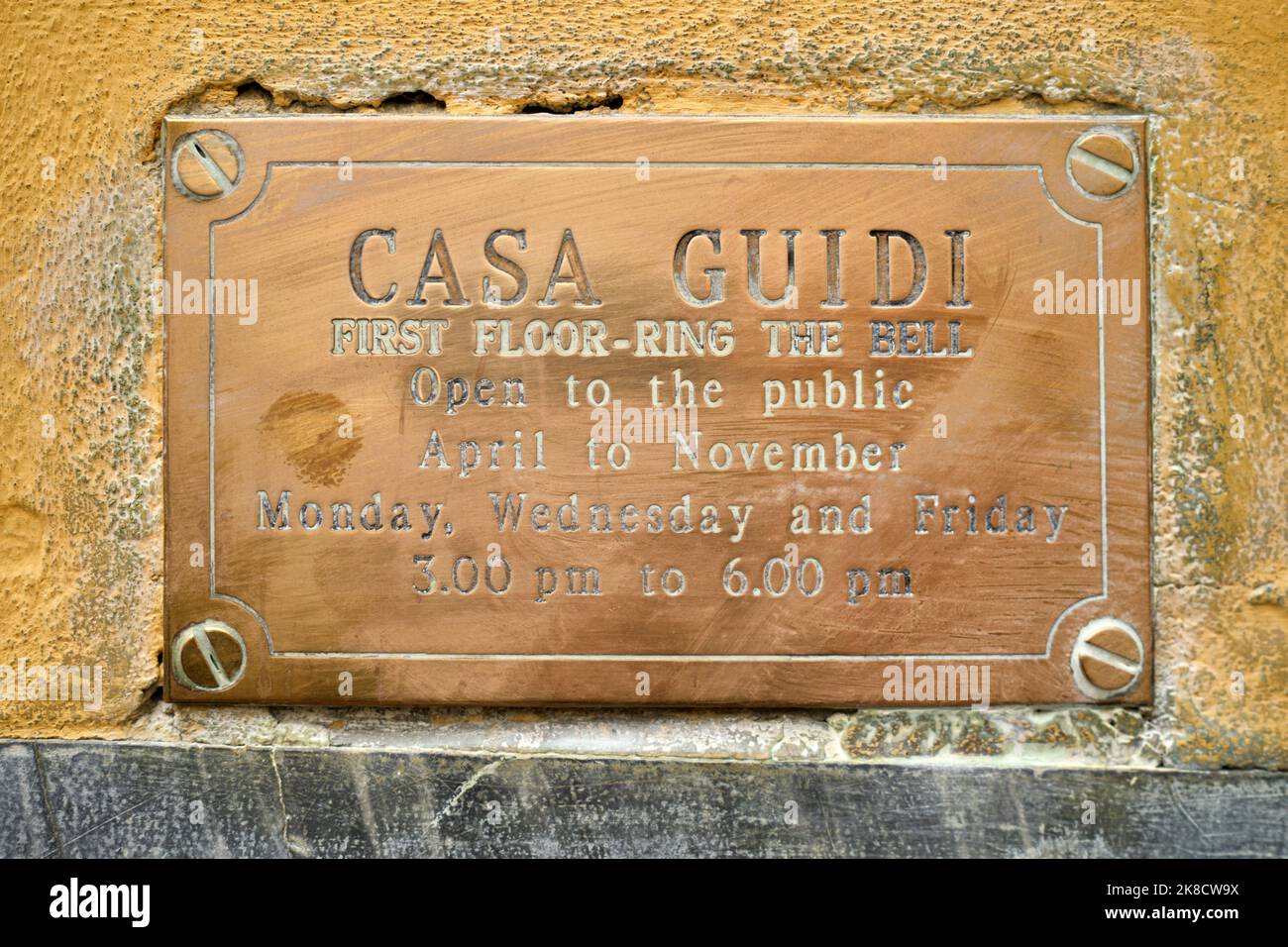 Name Plaque outside Casa Guidi Florence Italy Stock Photo - Alamy