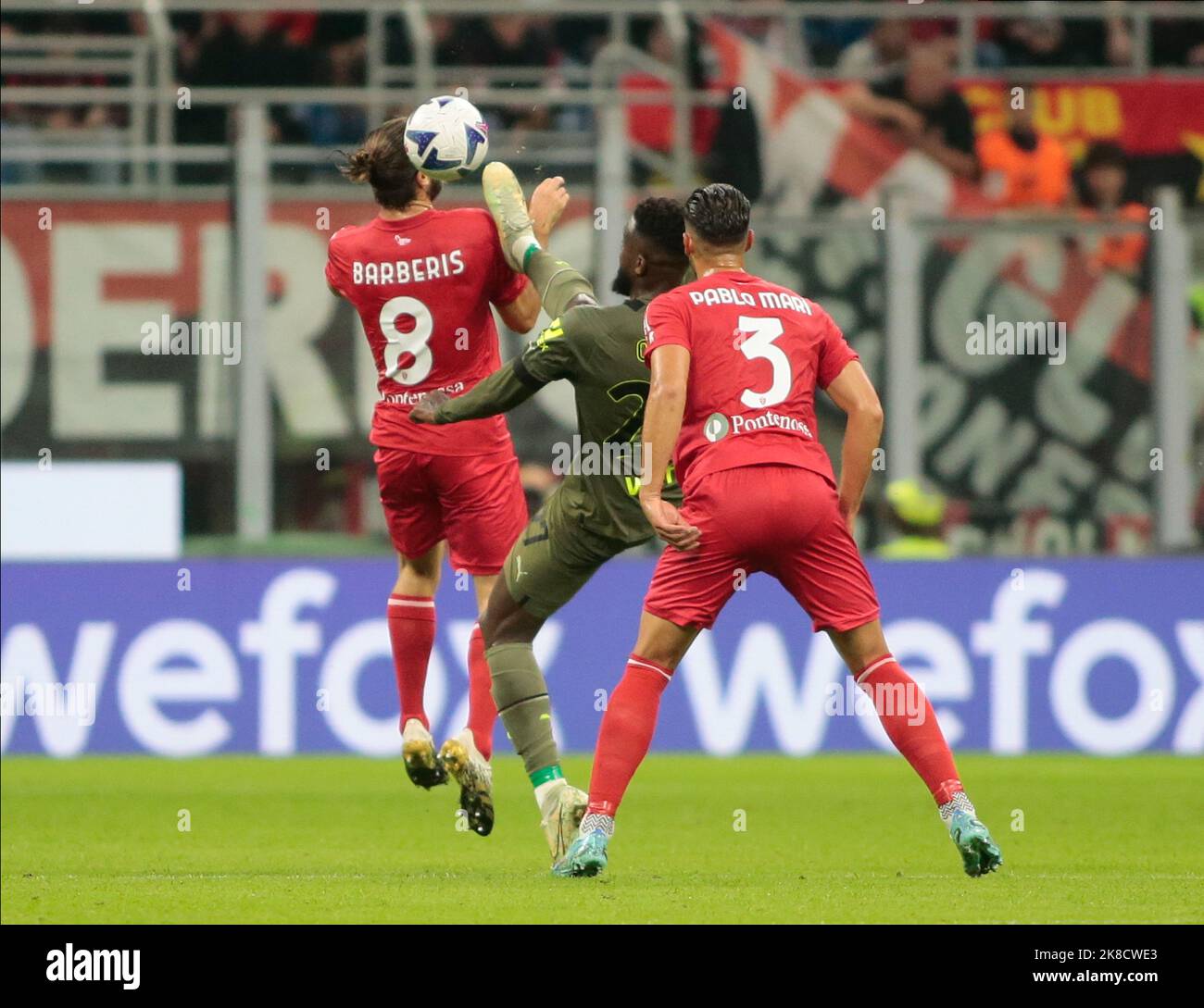 Andrea Barberis of AC Monza and Divocj Origi of Ac Milan during the ...