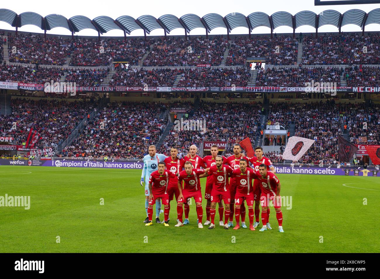 Team of AC Monza during the Italian championship Serie A football match ...