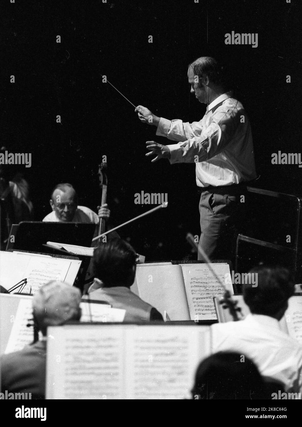 Dutch conductor Bernard Haitink, rehearsing the Amsterdam Concertgebouw ...