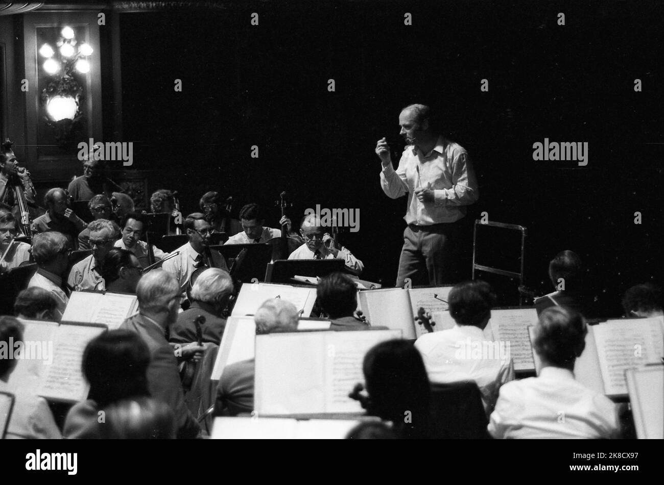 Dutch conductor Bernard Haitink, rehearsing the Amsterdam Concertgebouw ...