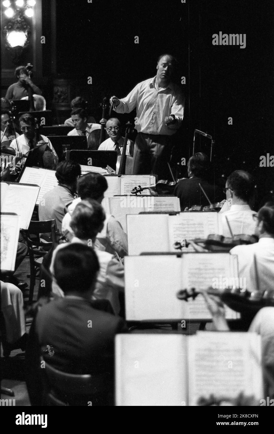 Dutch conductor Bernard Haitink, rehearsing the Amsterdam Concertgebouw ...
