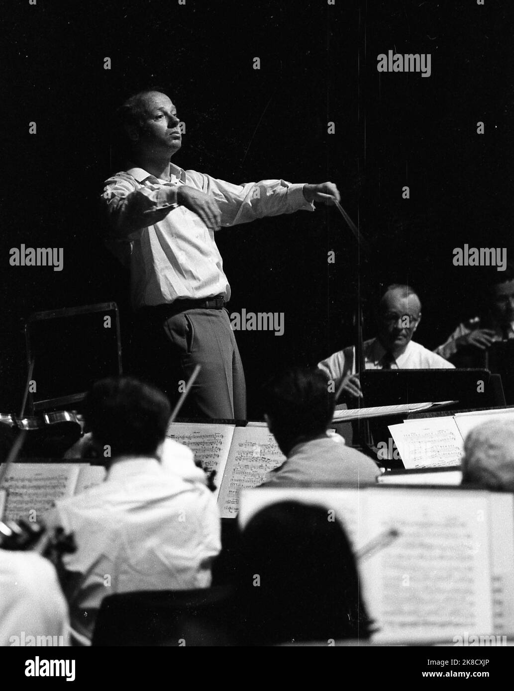 Dutch conductor Bernard Haitink, rehearsing the Amsterdam Concertgebouw ...