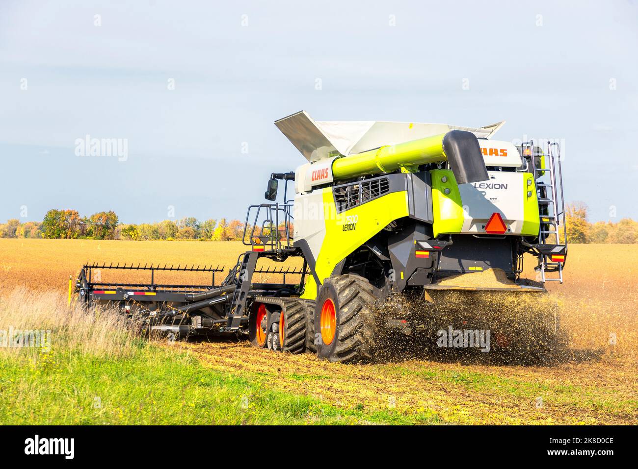 Harvesting Soy Beans. Claas Lexion 7500 Combine. Ontario County ...