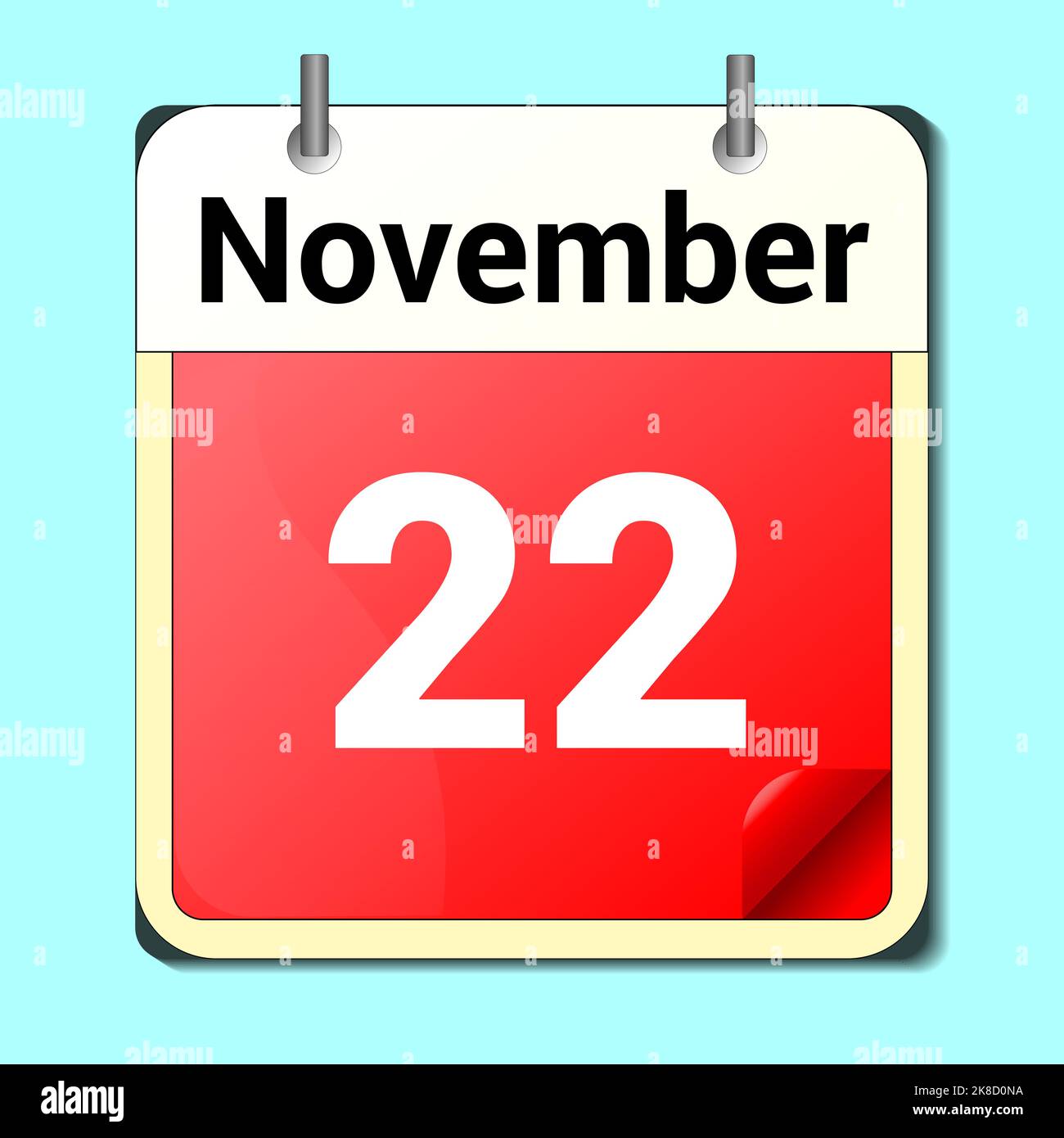 day on the calendar, vector image format, November 22 Stock Vector ...