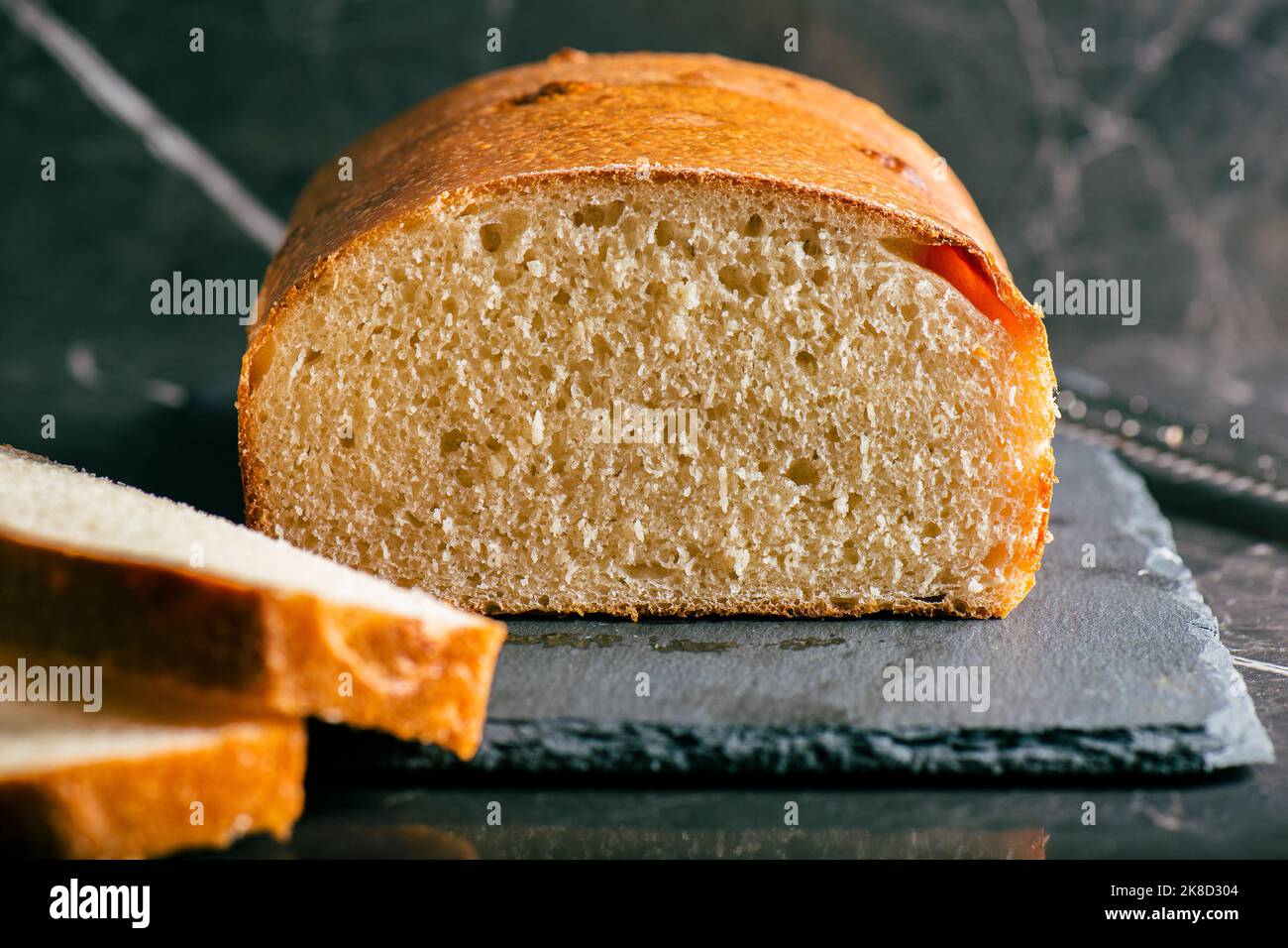 Pain de mie is a loaf of white bread with a thin, soft crust. It is ...