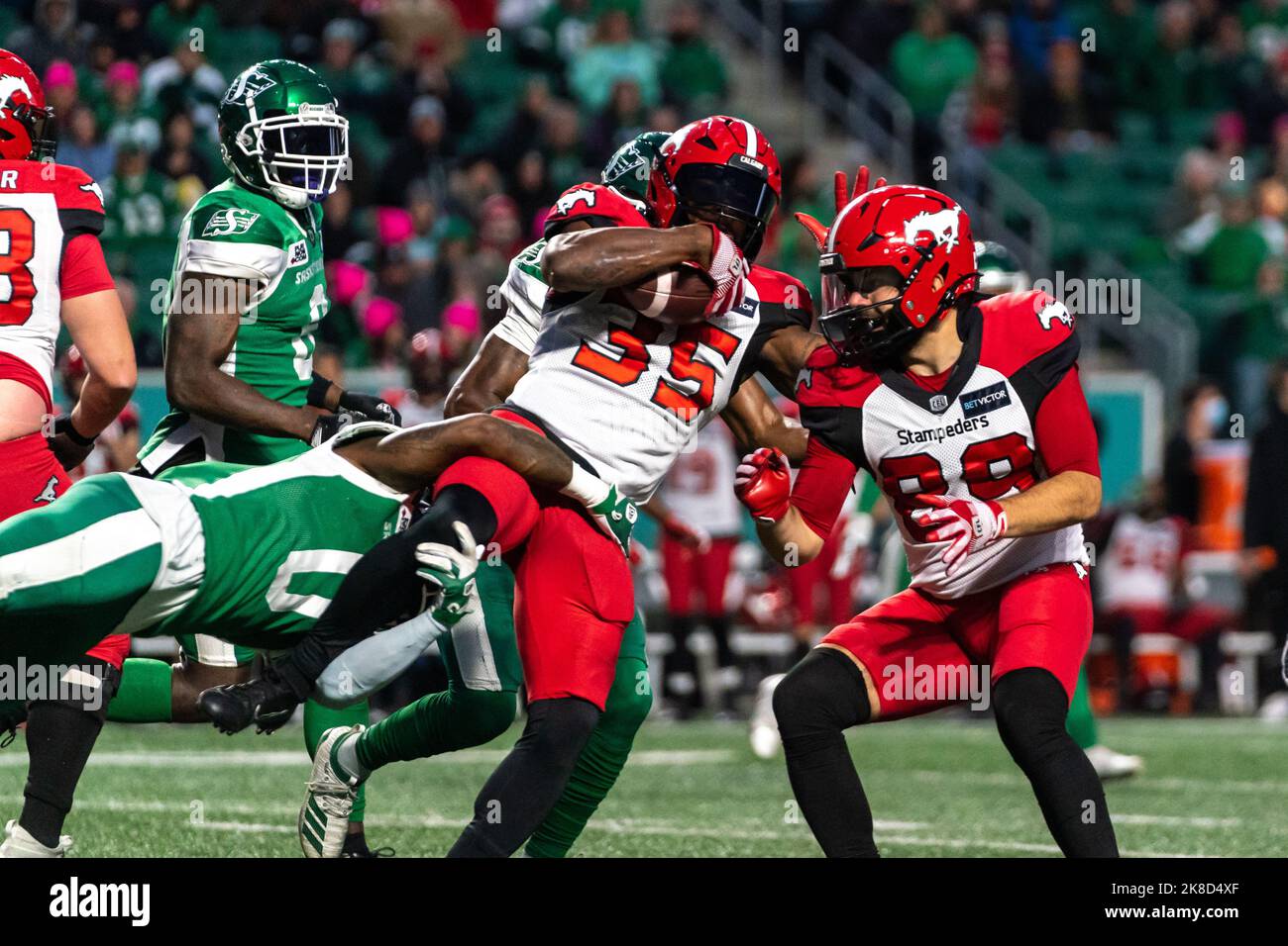 Calgary Stampeders running back Ka'Deem Carey (35) runs the football ...