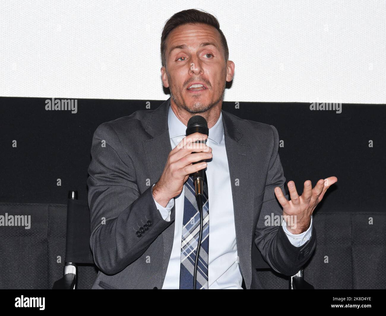 October 21, 2022, Santa Monica, California, USA: Cory Nickols speaking ...