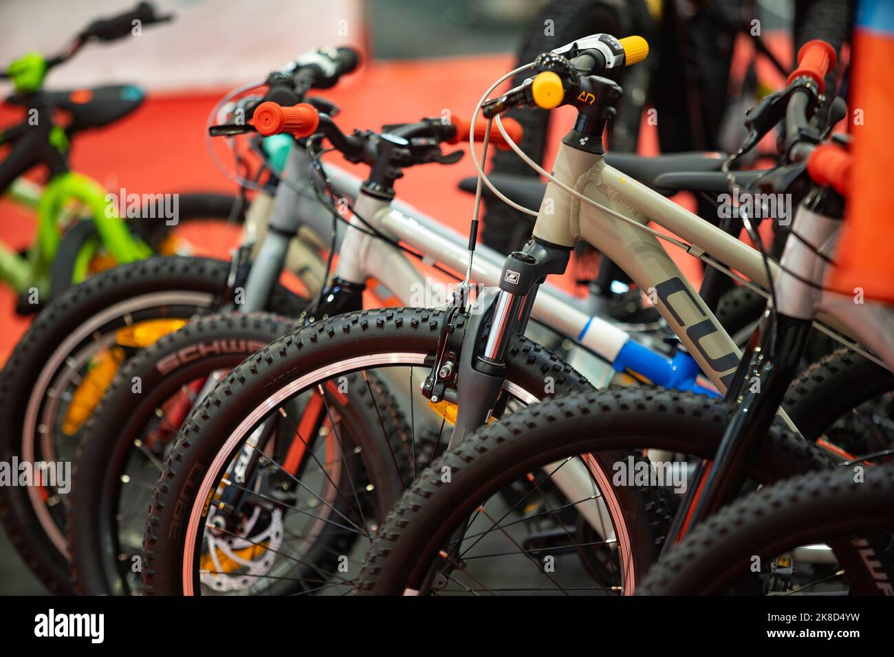 Bucharest, Romania - October 06, 2019: Bicycles are exposed at the ...