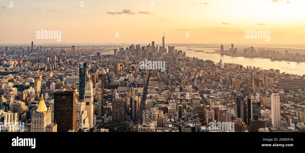 Magnificent aerial view of the skyscrapers of the southern part of ...
