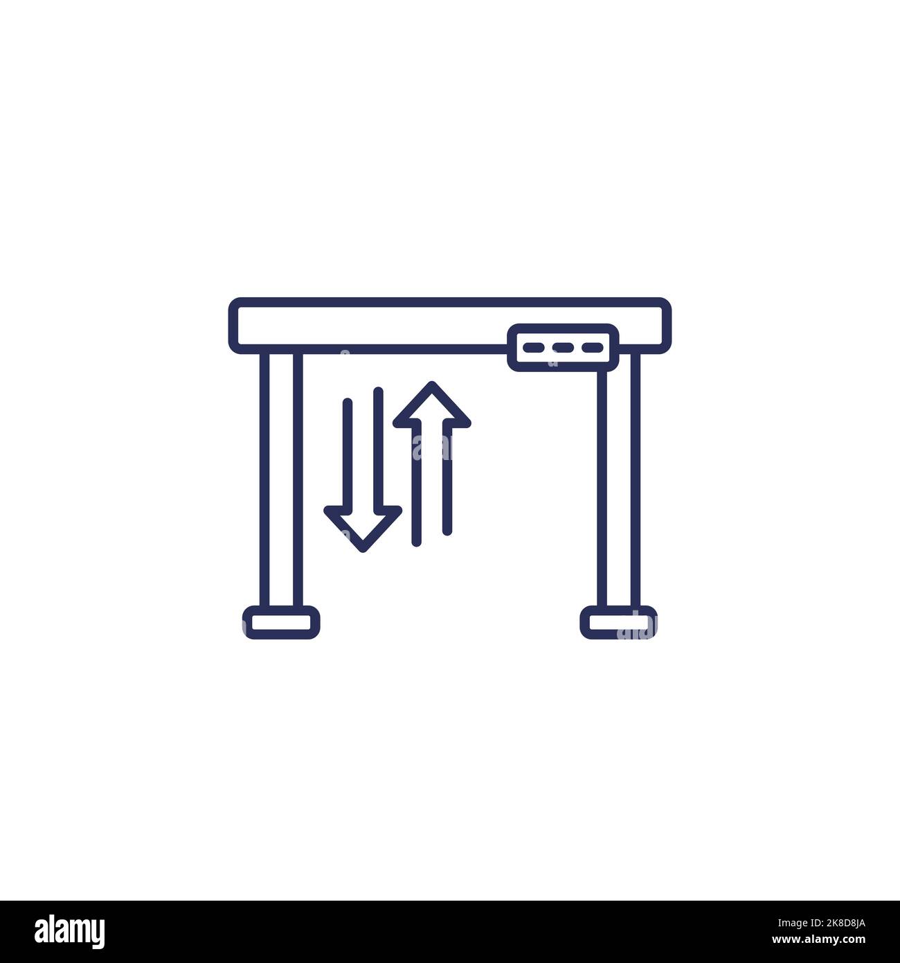 stand up desk line icon, adjustable workstation Stock Vector Image ...