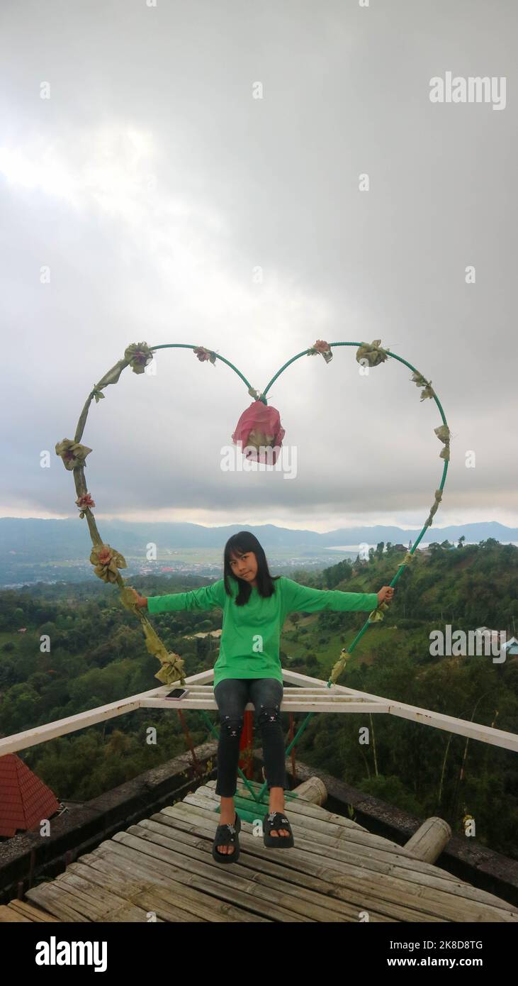 A beautiful little girl at the top of the rurukan Stock Photo - Alamy
