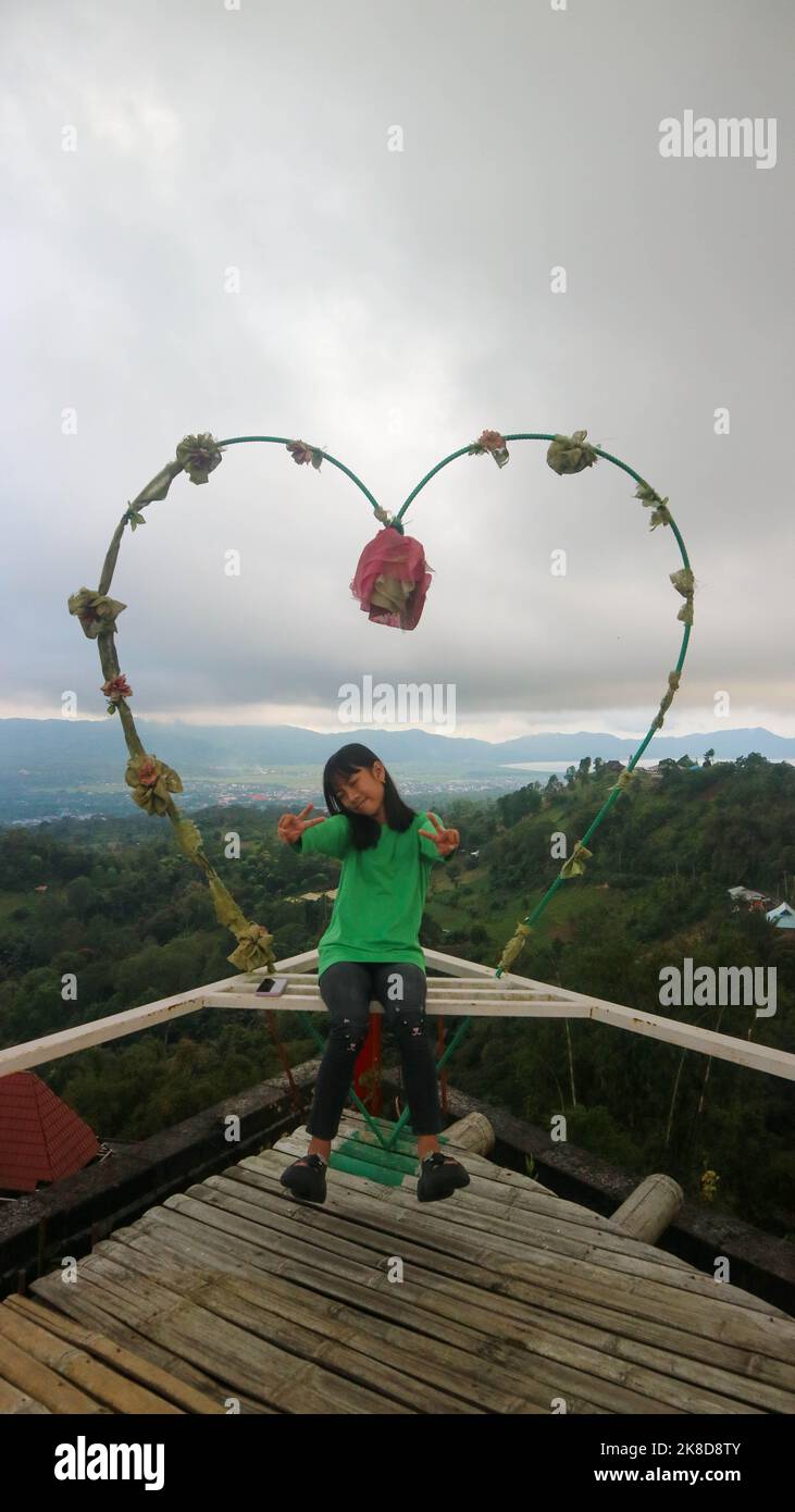 A beautiful little girl at the top of the rurukan Stock Photo - Alamy