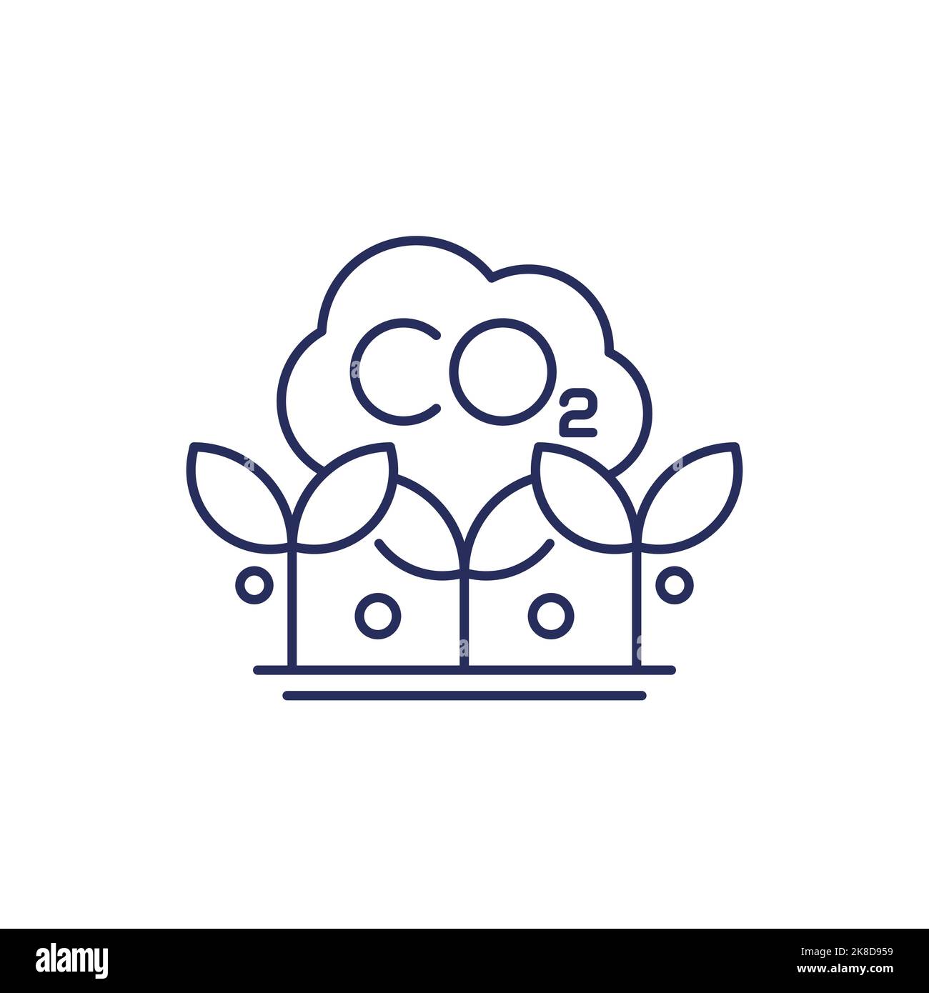 carbon offset and co2 gas reduction line icon Stock Vector Image & Art ...