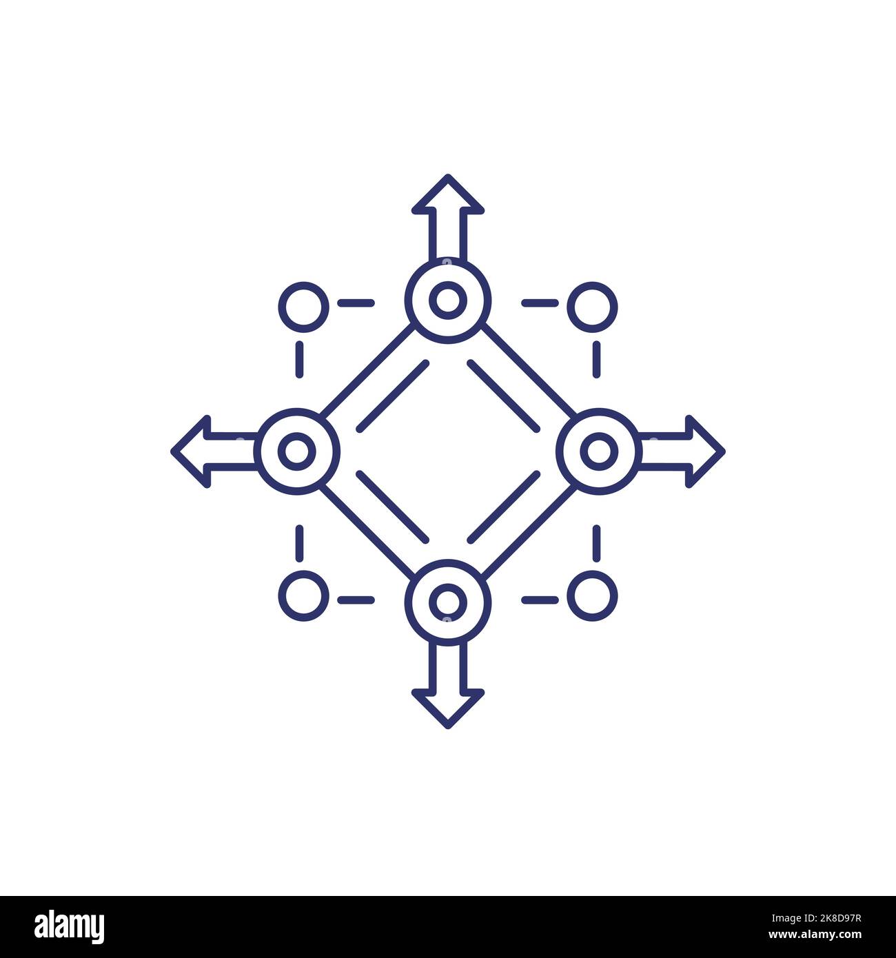 distribution line icon with arrows Stock Vector Image & Art - Alamy