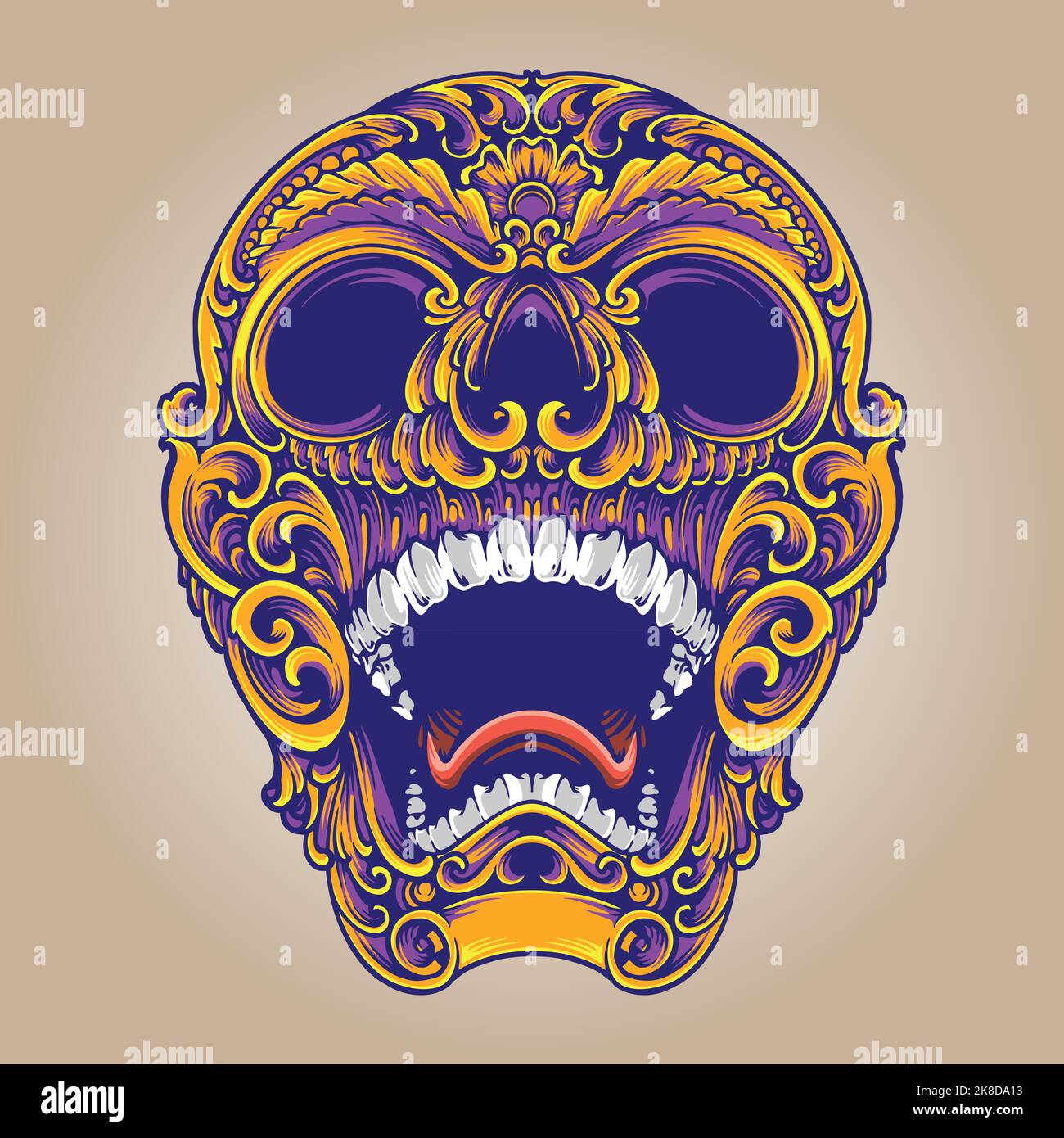 Head Skull classic ornament Vector illustrations for your work Logo ...