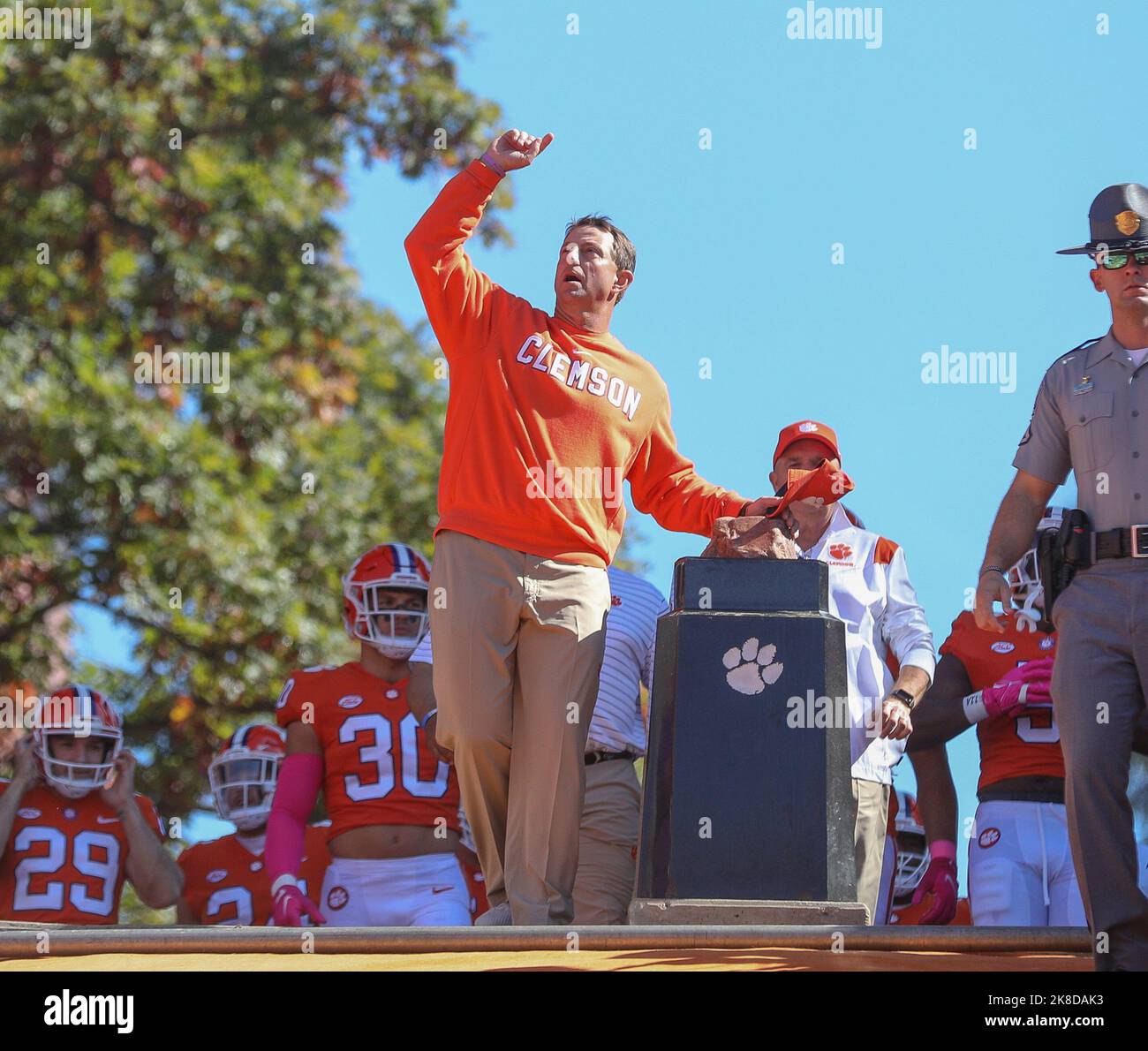 Clemson, SC, USA. 22nd Oct, 2022. Clemson head coach Dabo Swinney ...
