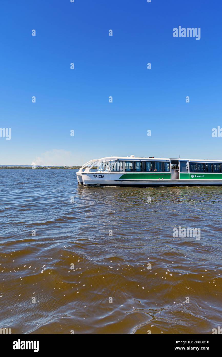 Transperth ferry on the Swan River, Perth, Western Australia, Australia ...