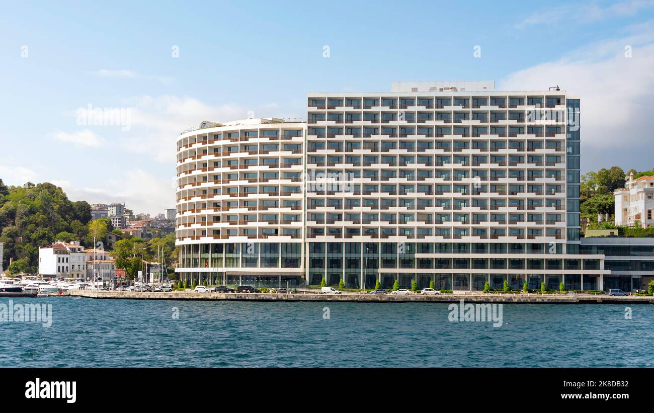 Exterior of modern architectural design building of Grand Tarabya five ...