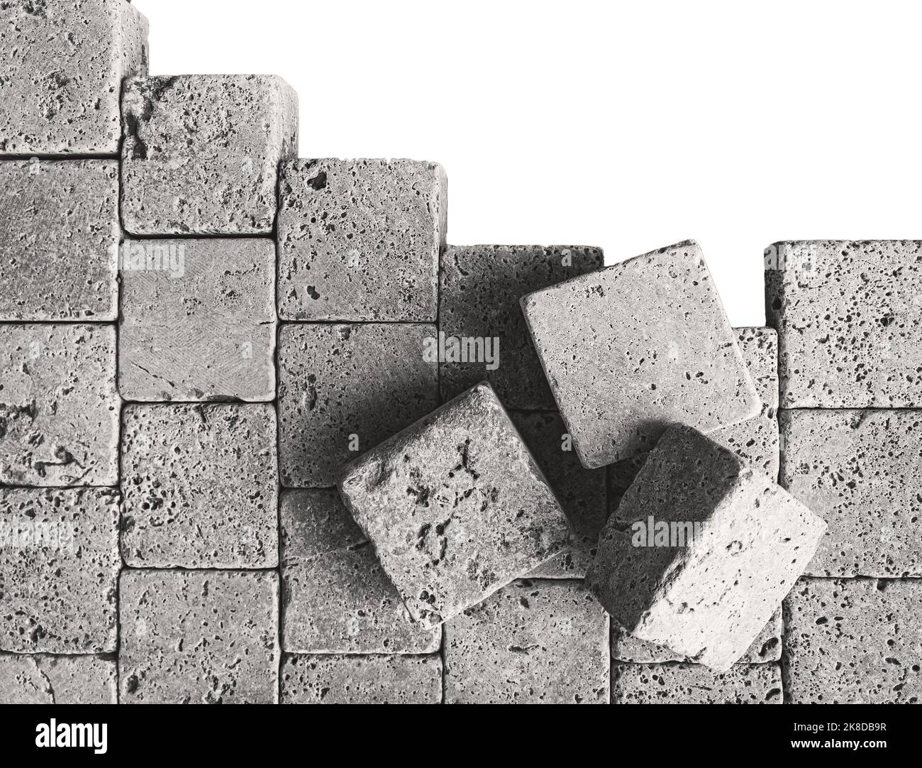conceptual broken brick wall, isolated Stock Photo - Alamy