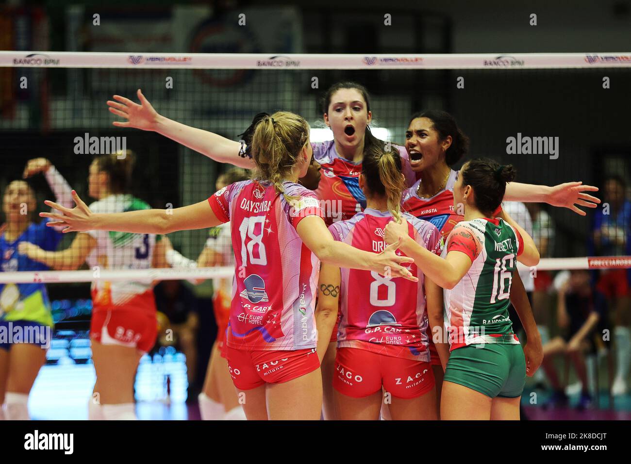 Happiness Of Alessia Orro Vero Volley Milano And Teammates During Vero Volley Milano Vs