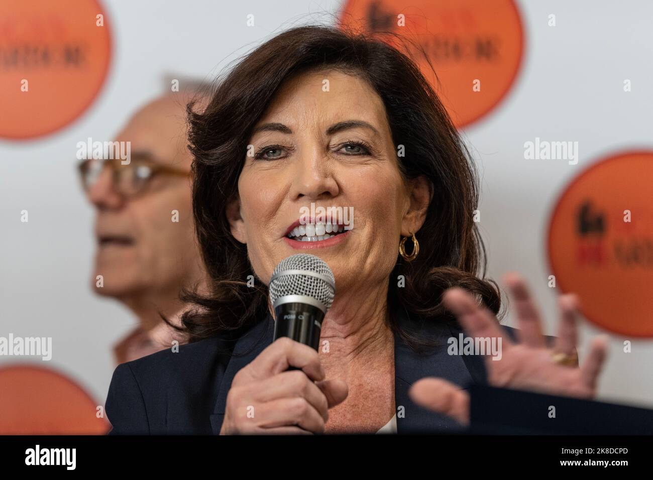 Governor Kathy Hochul with local officials and husband William Hochul ...