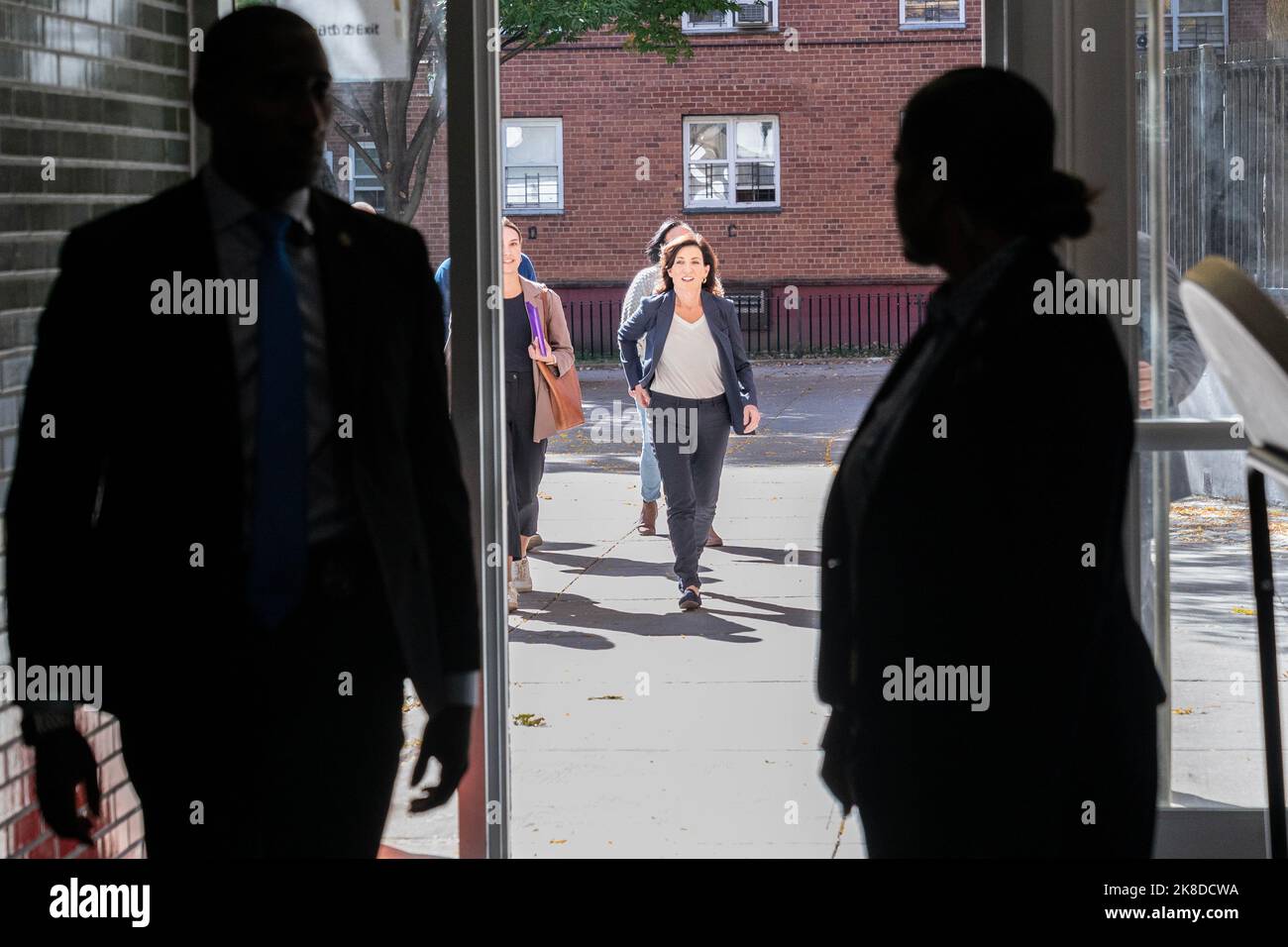 Governor Kathy Hochul with local officials and husband William Hochul ...