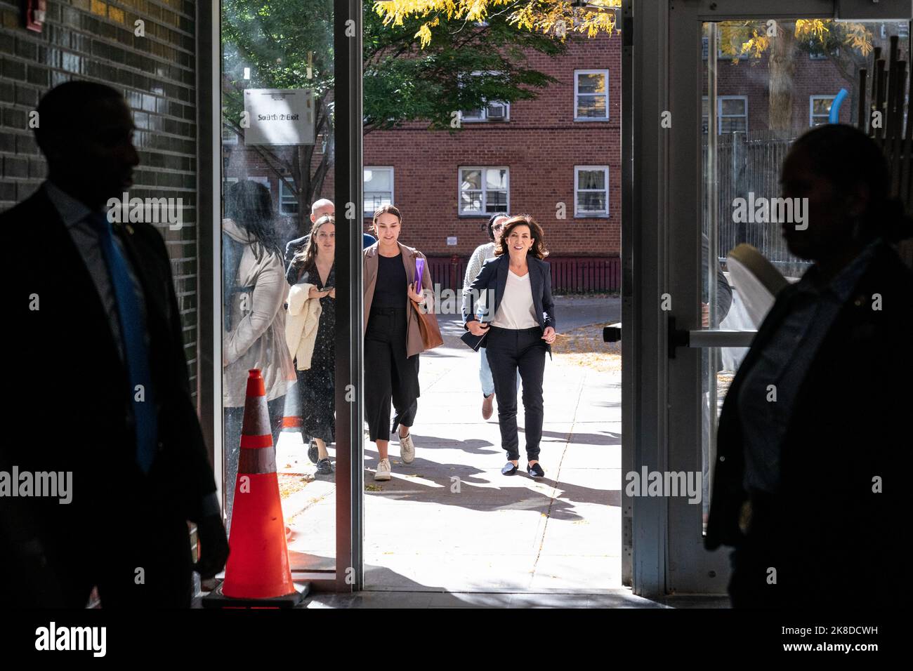 Governor Kathy Hochul with local officials and husband William Hochul ...