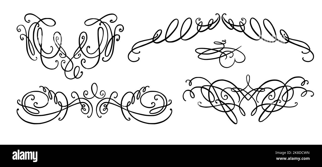 Flourish ornament as monogram or divider for wedding invitations and ...