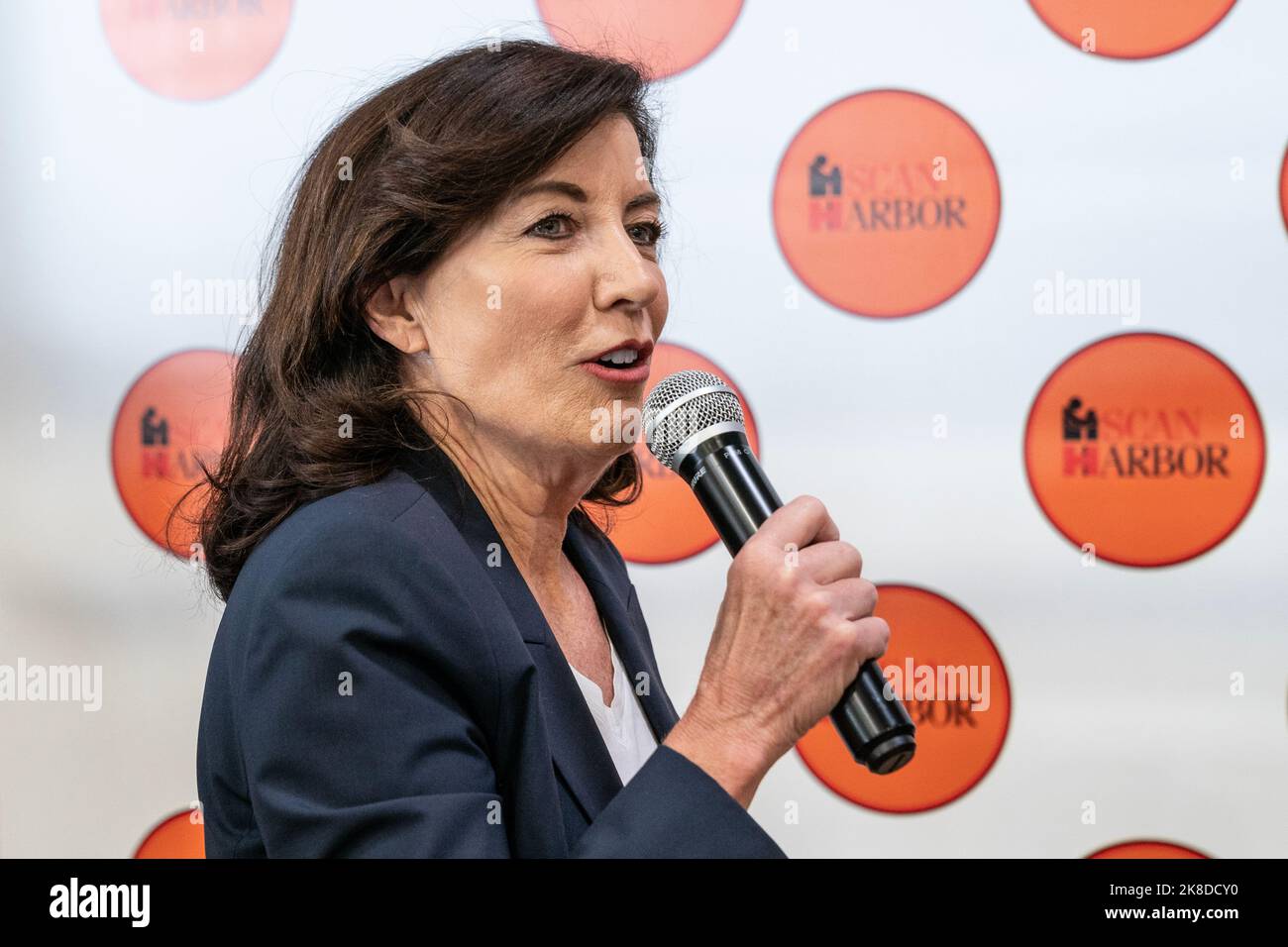 Governor Kathy Hochul with local officials and husband William Hochul ...
