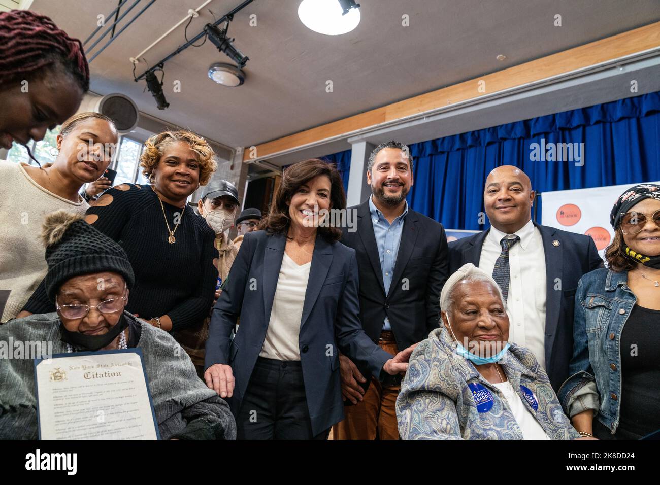 Governor Kathy Hochul with local officials and husband William Hochul ...