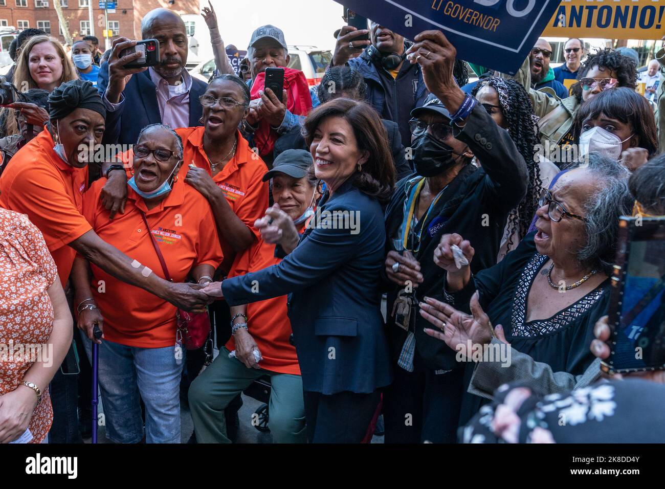 Governor Kathy Hochul with local officials and husband William Hochul ...