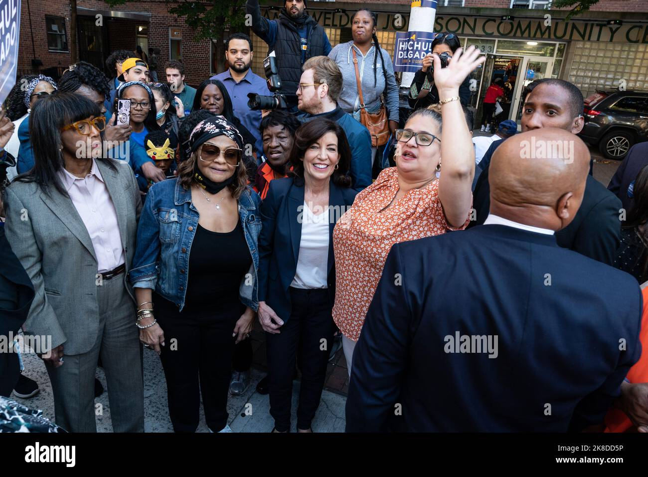 Governor Kathy Hochul with local officials and husband William Hochul ...