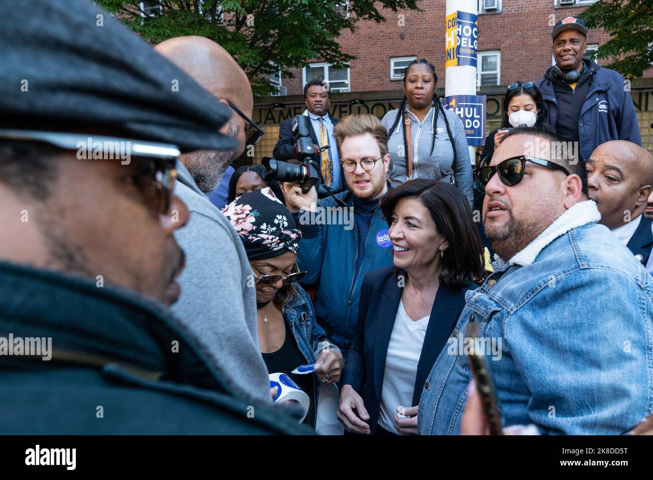 Governor Kathy Hochul with local officials and husband William Hochul ...