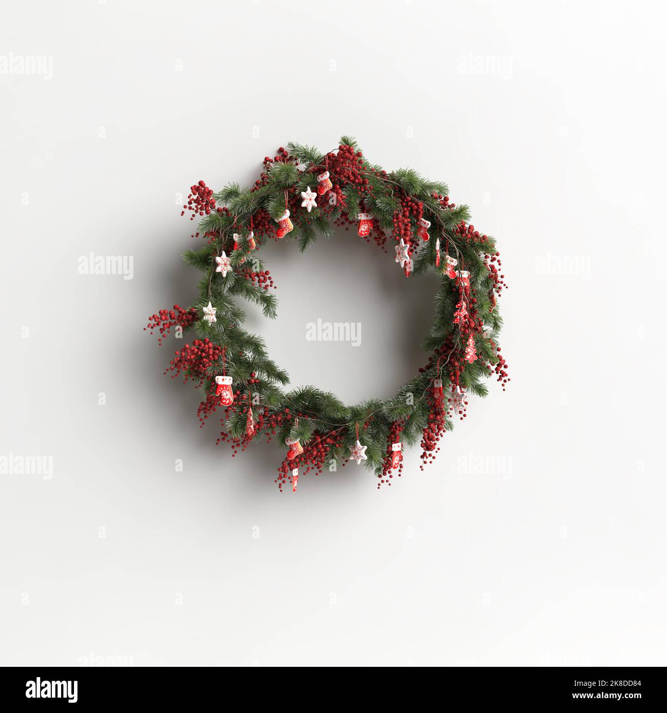 3d illustration of christmas ring isolated on white background Stock ...