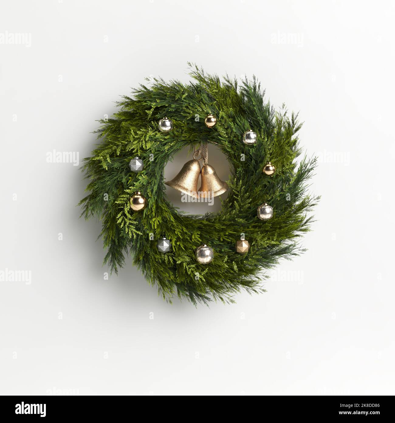 3d illustration of christmas ring isolated on white background Stock ...