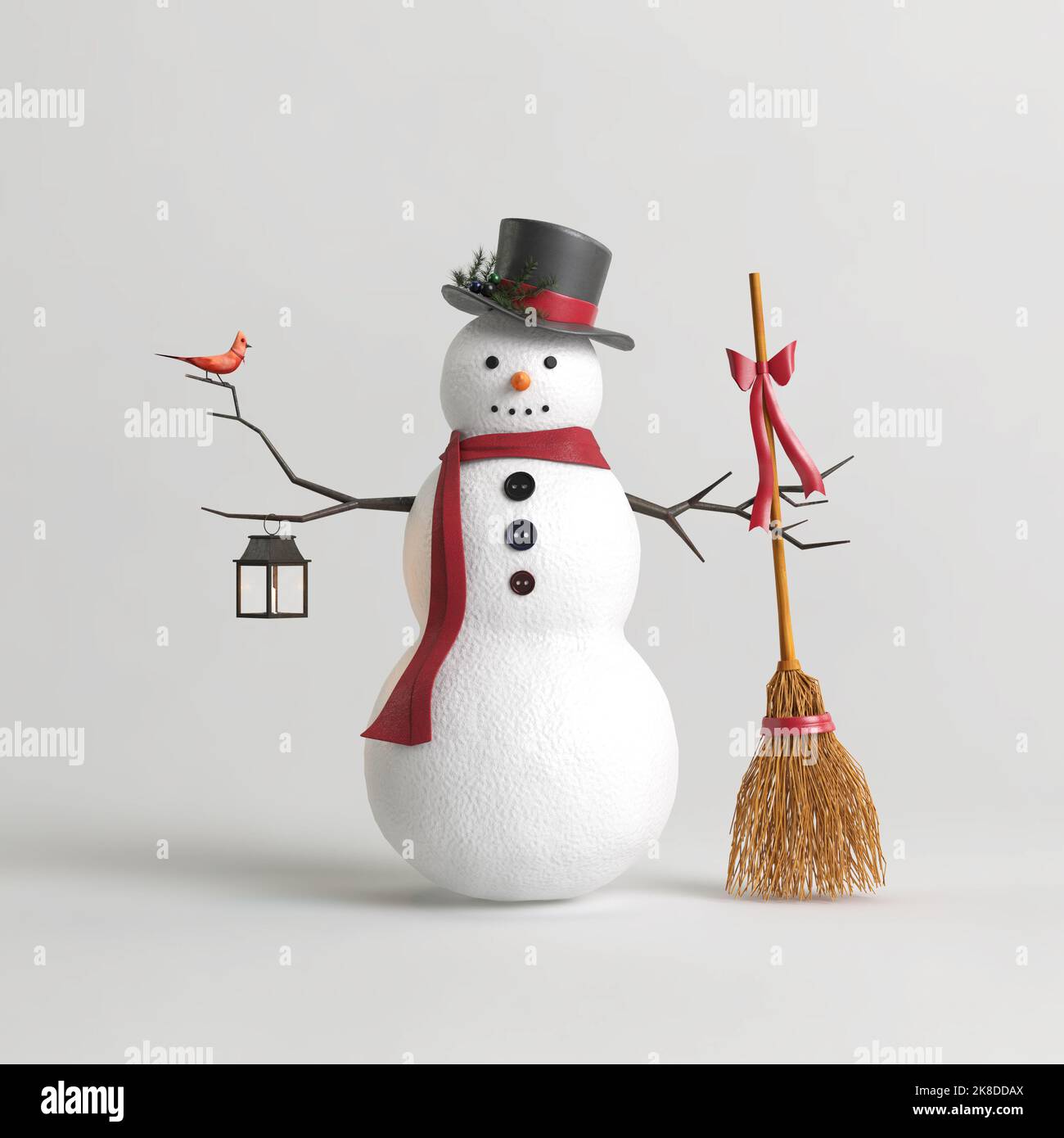 3d illustration of snowman happy christmas isolated on white background ...
